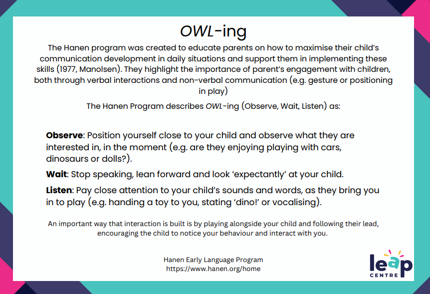 The Hanen Program OWL-ing | LEAP Centre